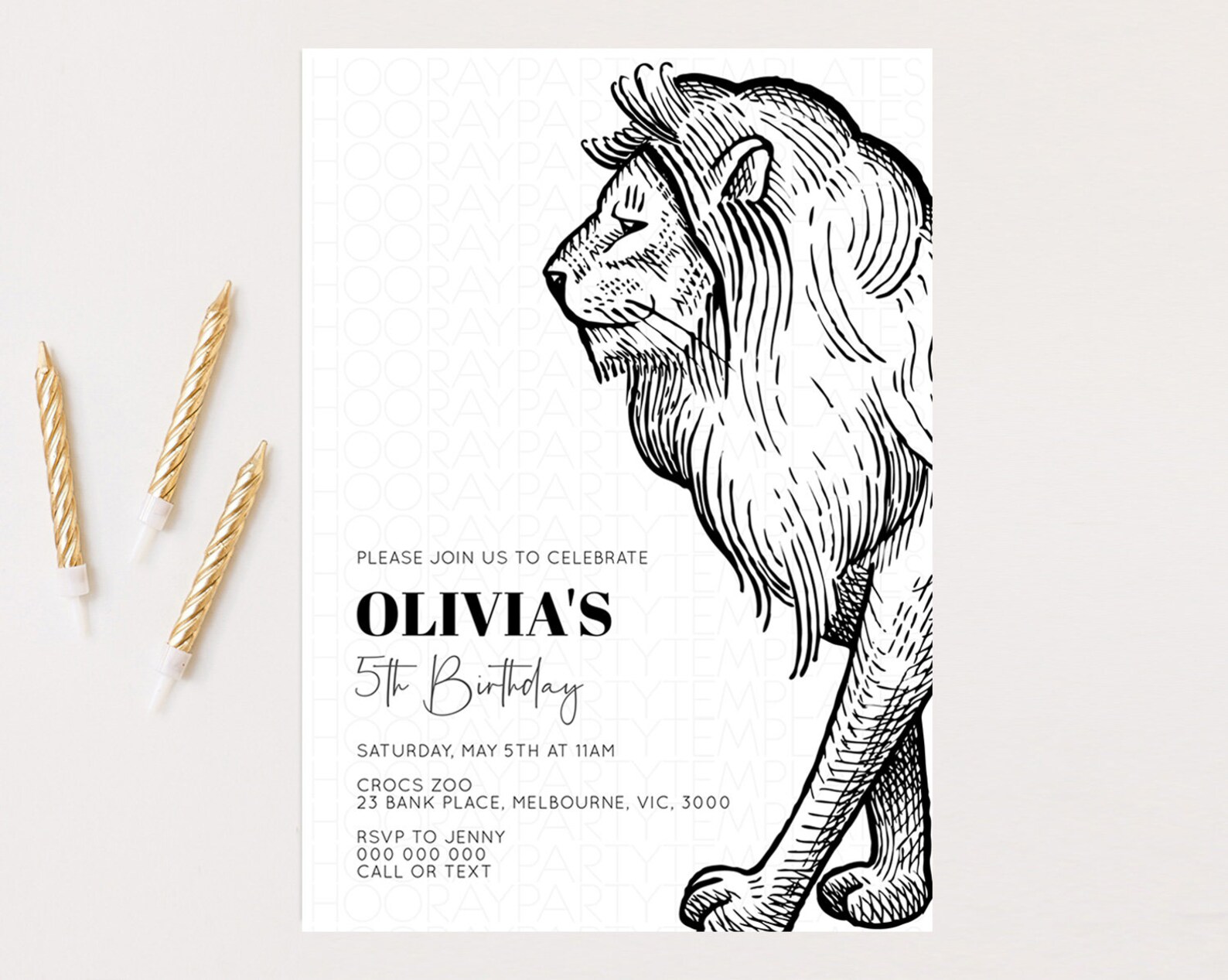 Lion Birthday Invitation Lion King Invite Lion Party Lion King | Etsy