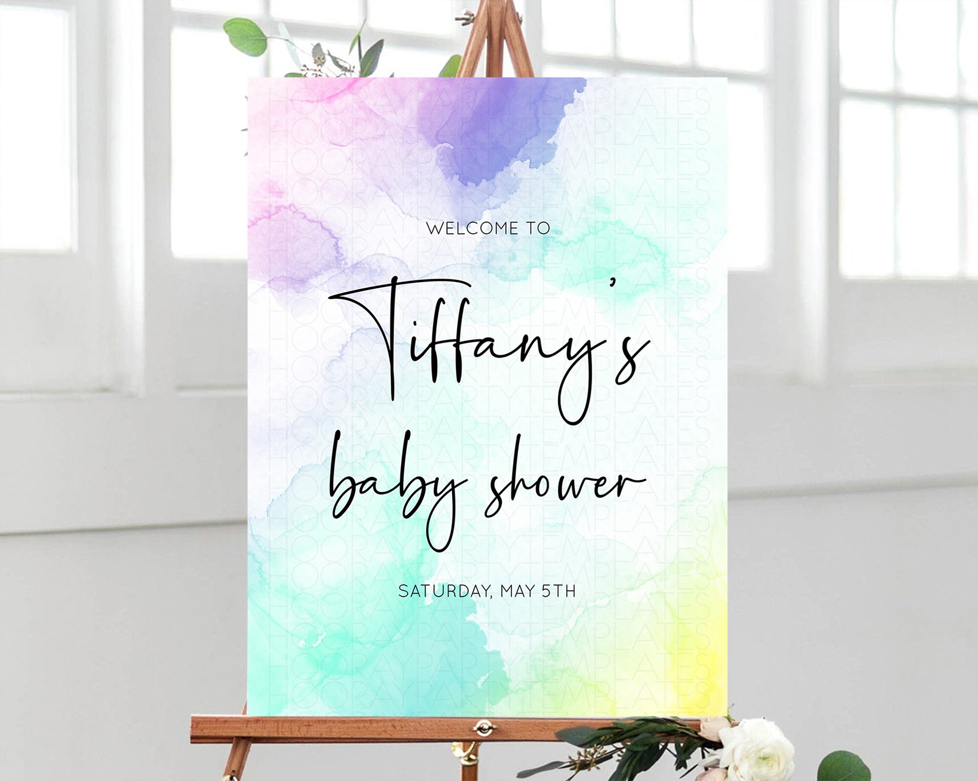 Pastel Welcome Sign Pastel Watercolor Welcome Board Splash - Etsy