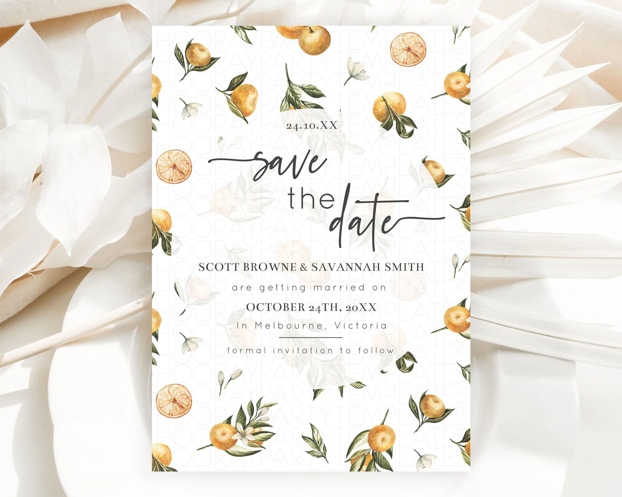 Citrus Save the Date Citrus Fruit Party Theme Citrus Orange Lemon ...