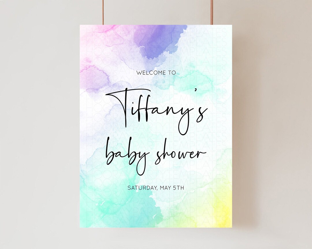 Pastel Welcome Sign Pastel Watercolor Welcome Board Splash - Etsy