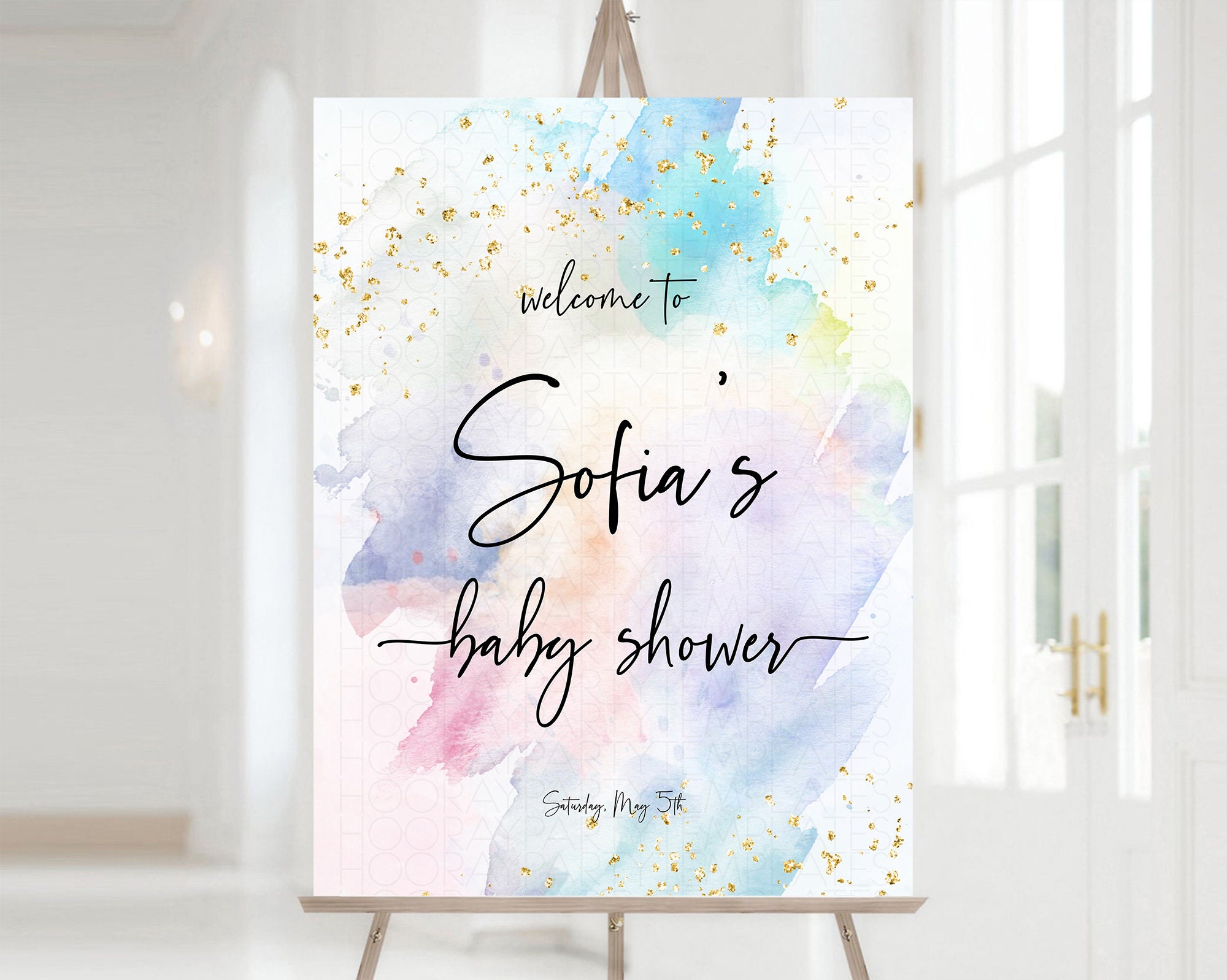 Pastel Welcome Sign Pastel Watercolor Welcome Board Splash - Etsy