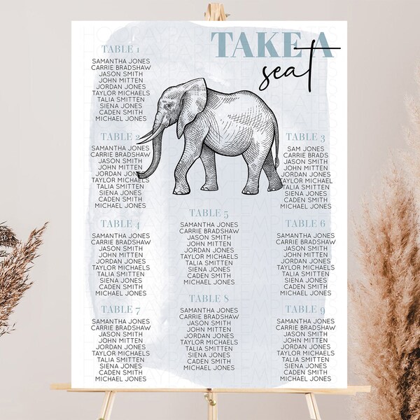 Elephant Seating Chart - Etsy