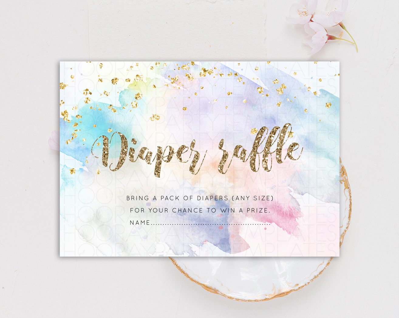 Pastel Diaper Raffle Pastel Watercolor Diaper Raffle Insert - Etsy