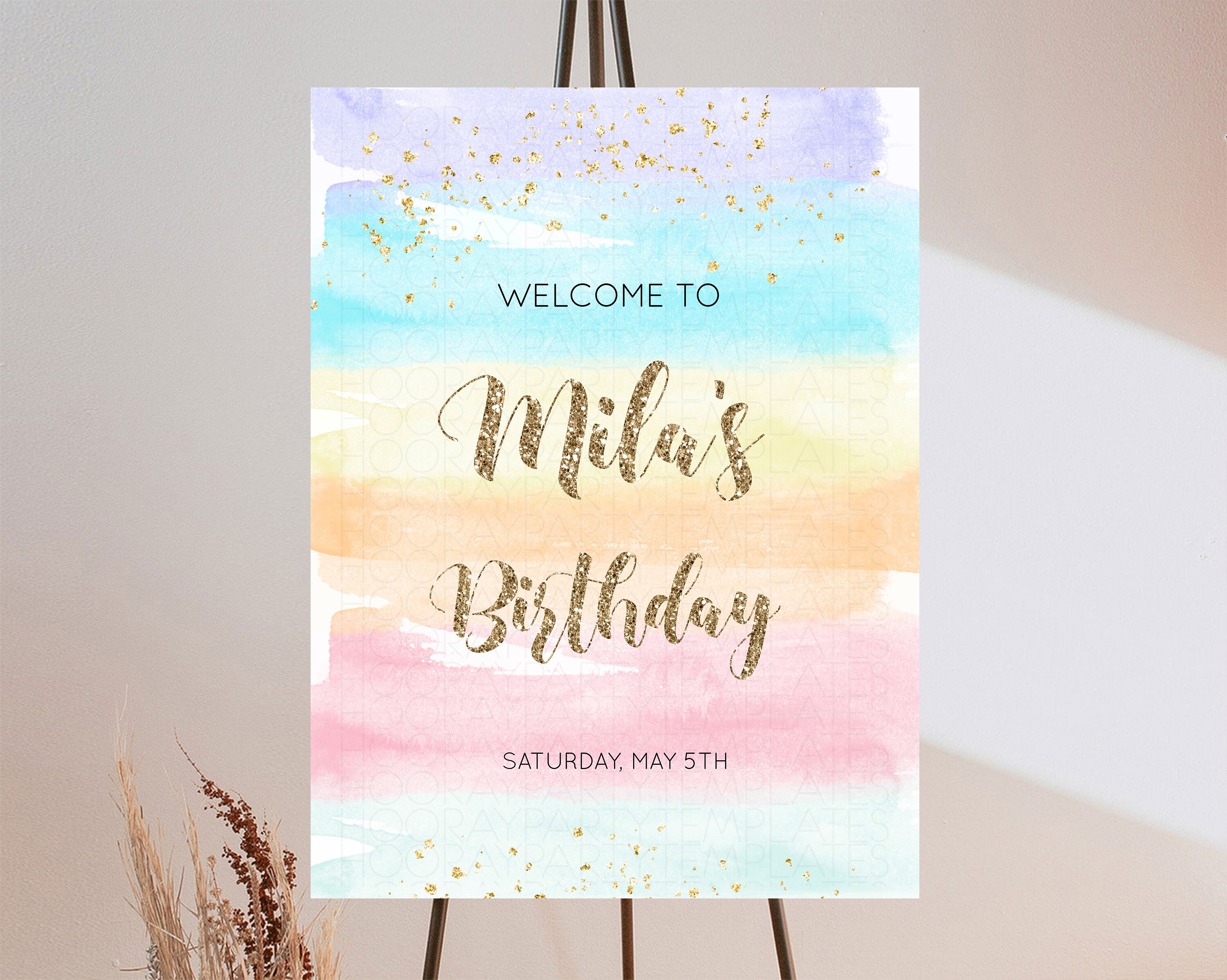 Pastel Welcome Sign Pastel Watercolor Welcome Board Splash - Etsy