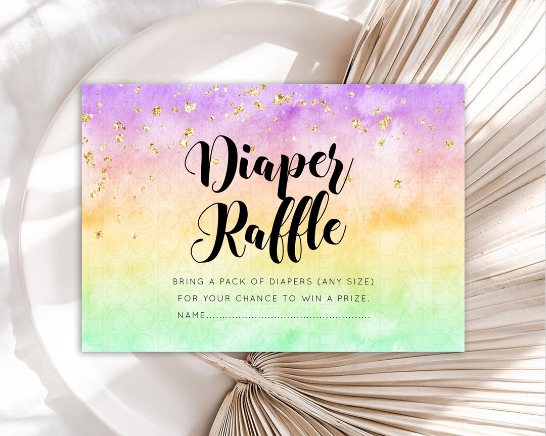 Pastel Diaper Raffle Pastel Watercolor Diaper Raffle Insert - Etsy