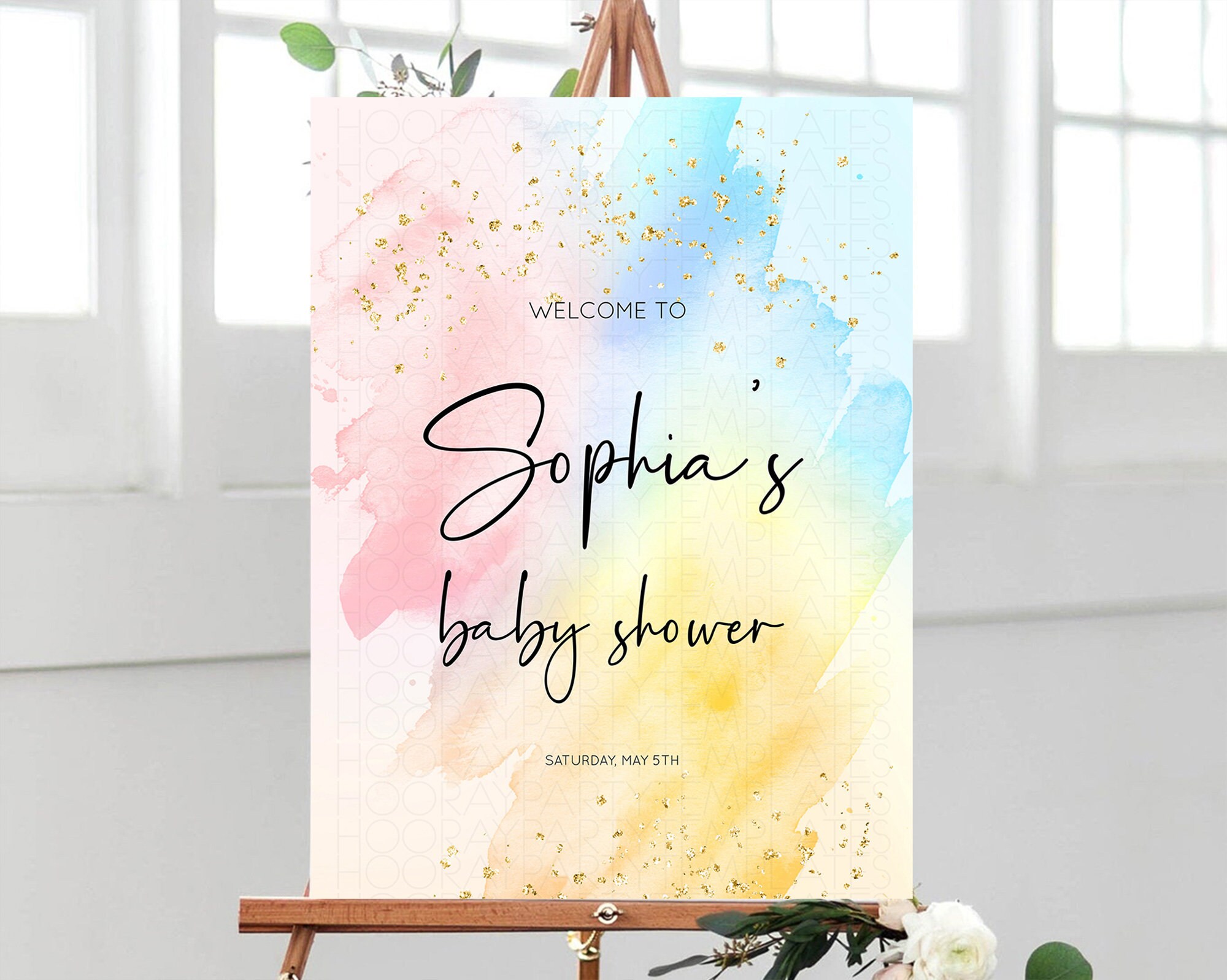Pastel Welcome Sign Pastel Watercolor Welcome Board Splash - Etsy