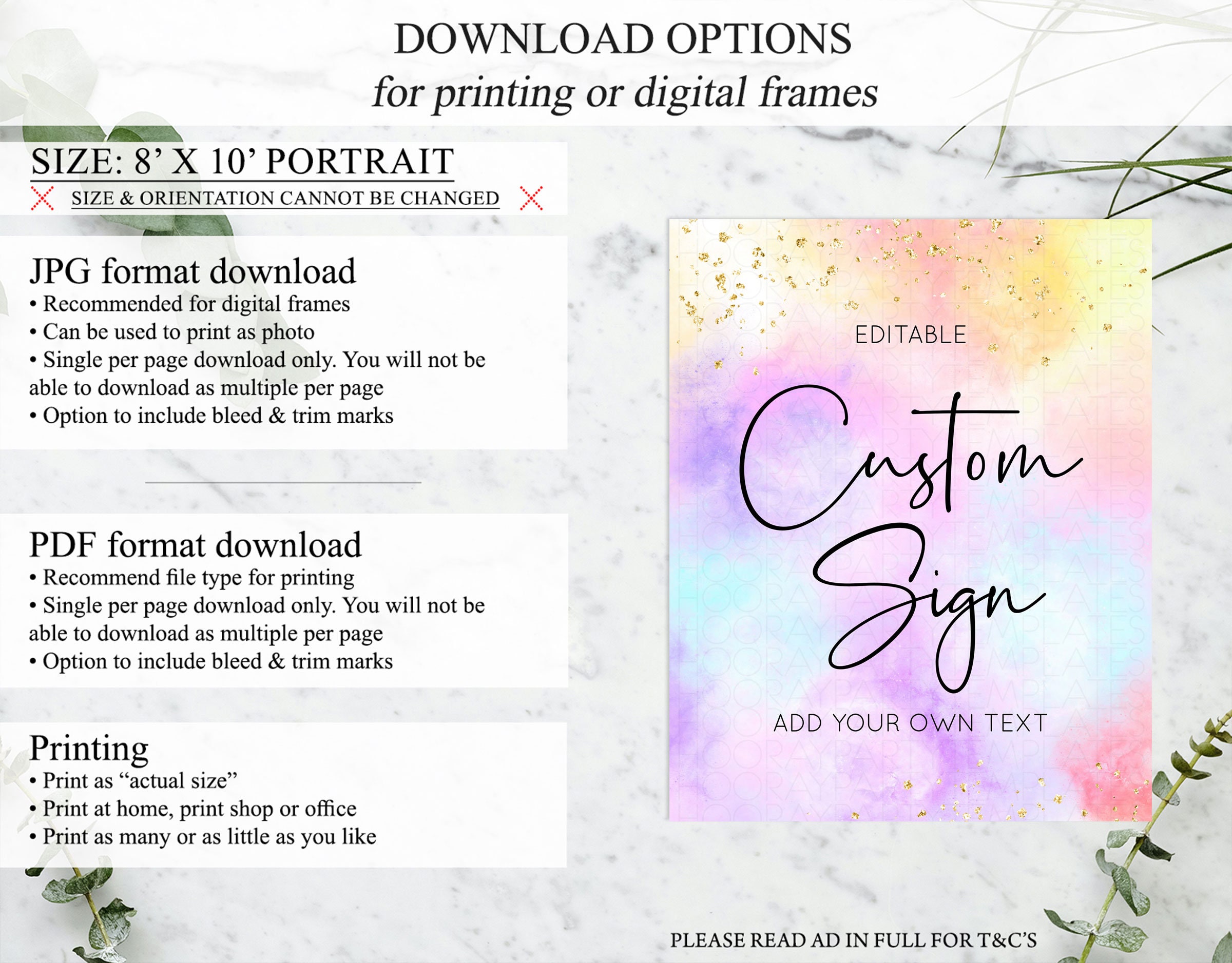 Pastel Table Sign Pastel Watercolor Party Table Sign Splash Rainbow ...