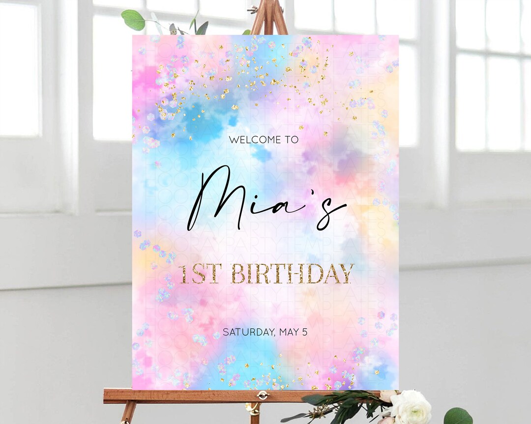 Pastel Welcome Sign Pastel Watercolor Welcome Board Splash - Etsy