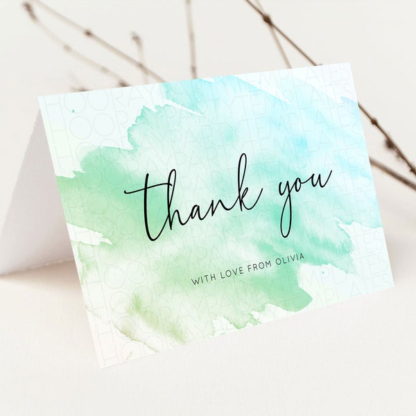 Watercolor Thank You - Etsy