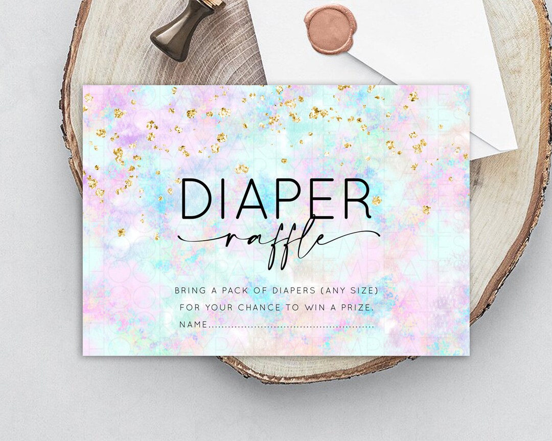 Pastel Diaper Raffle Pastel Watercolor Diaper Raffle Insert - Etsy
