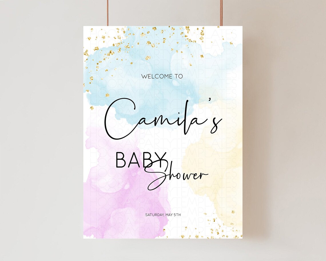 Pastel Welcome Sign Pastel Watercolor Welcome Board Splash - Etsy