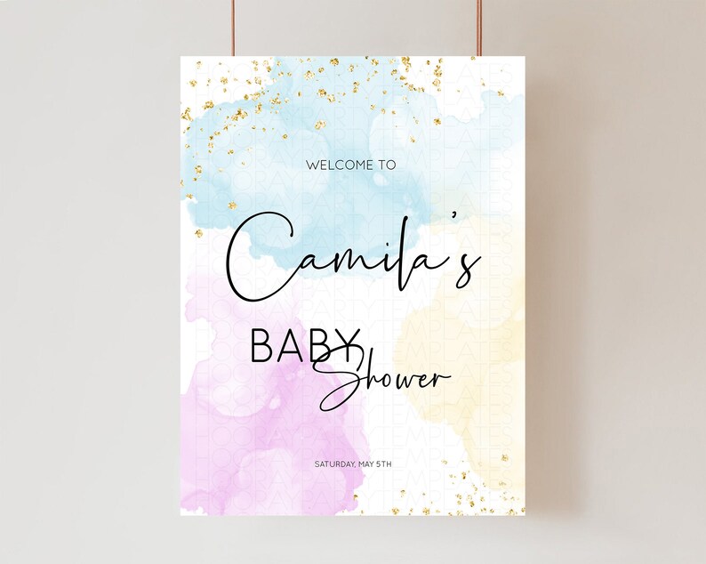 Pastel Welcome Sign Pastel Watercolor Welcome Board Splash - Etsy