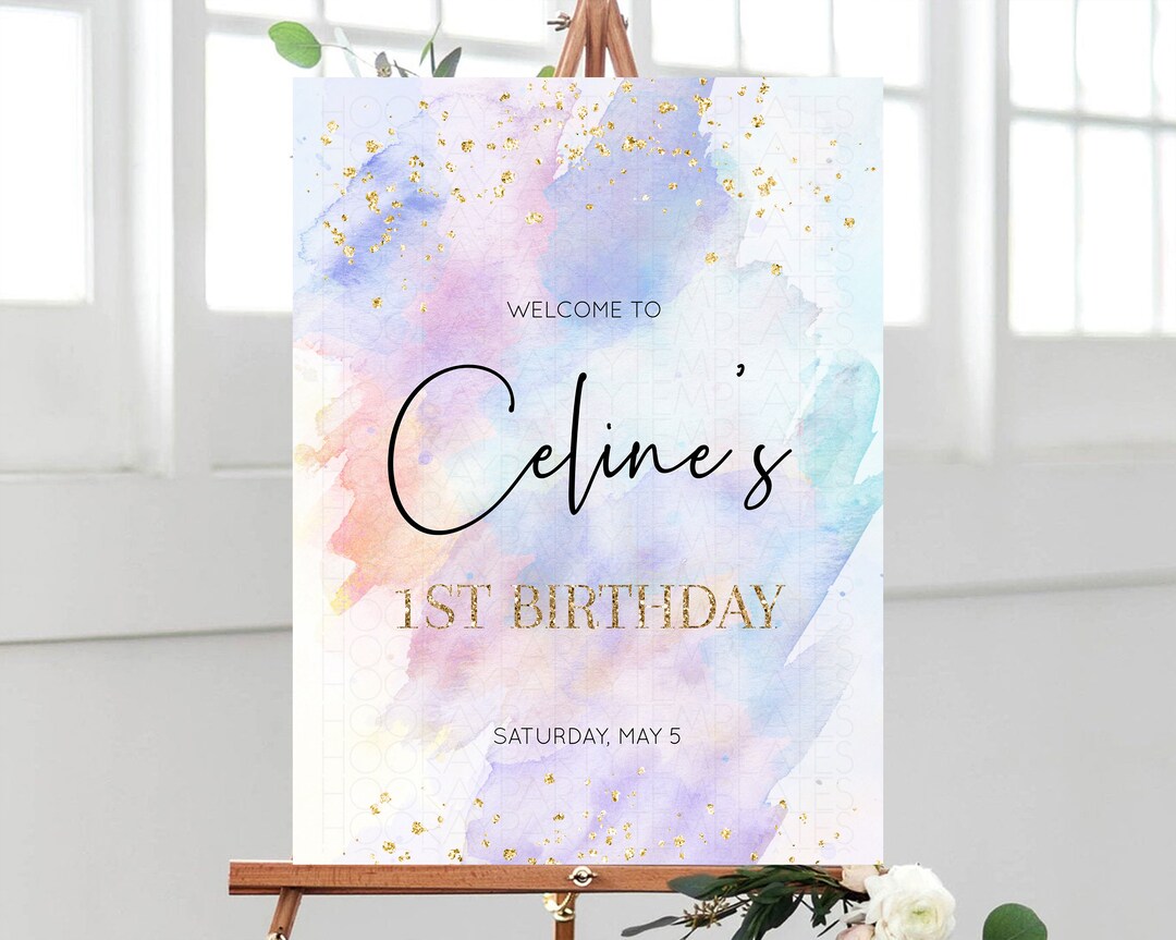 Pastel Welcome Sign Pastel Watercolor Welcome Board Splash - Etsy