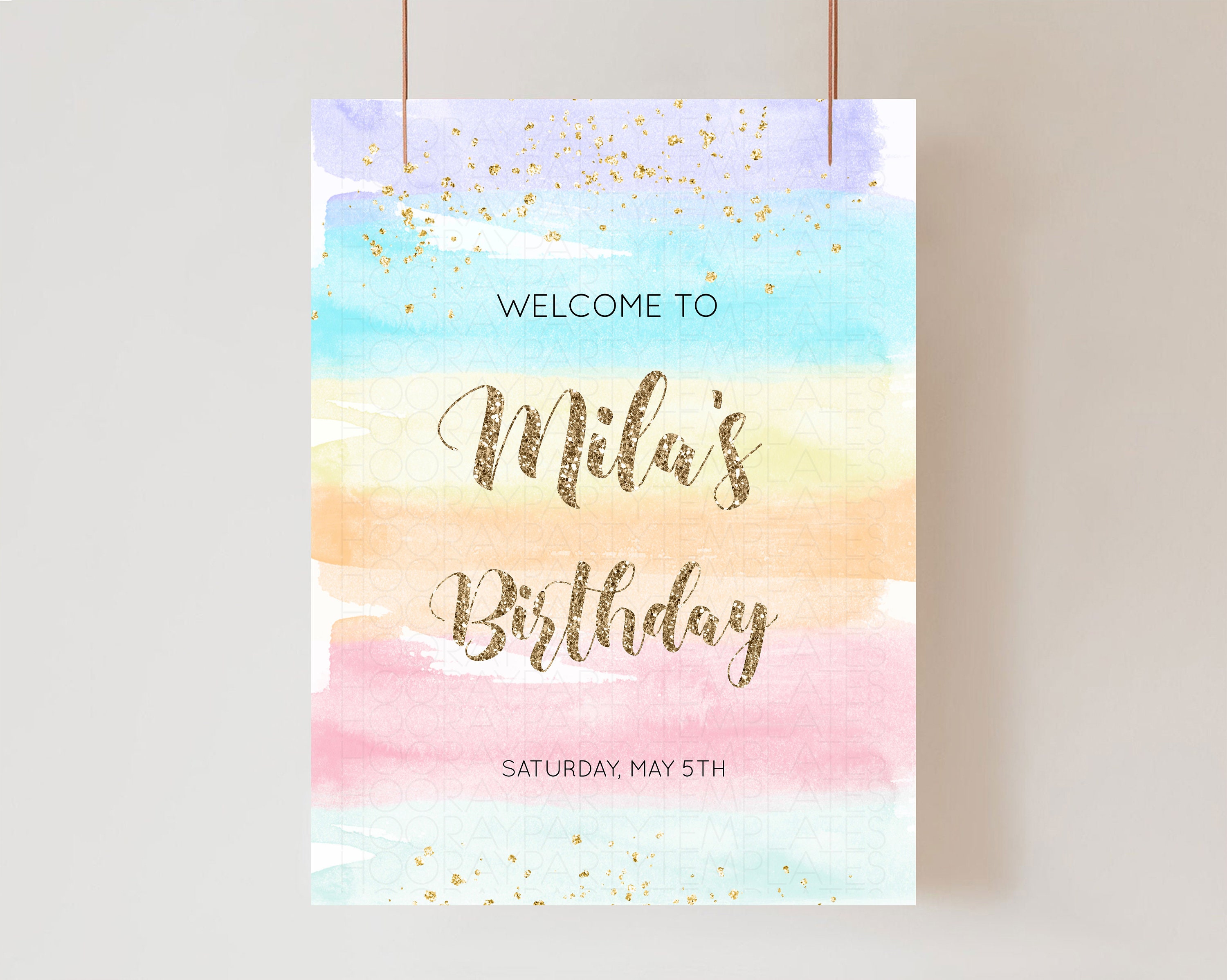 Pastel Welcome Sign Pastel Watercolor Welcome Board Splash - Etsy