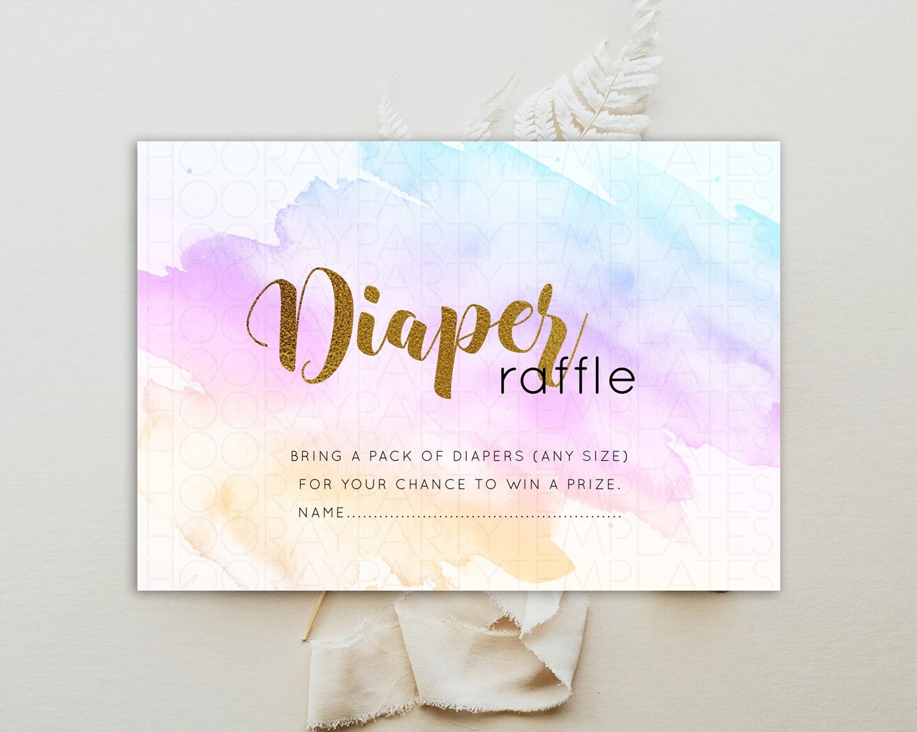 Pastel Diaper Raffle Pastel Watercolor Diaper Raffle Insert - Etsy