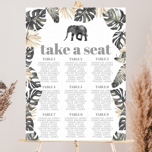 Elephant Seating Chart - Etsy