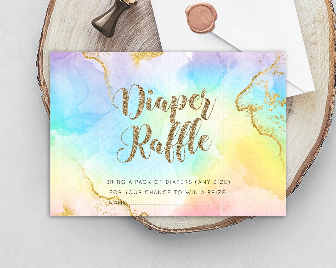 Pastel Diaper Raffle Pastel Watercolor Diaper Raffle Insert - Etsy