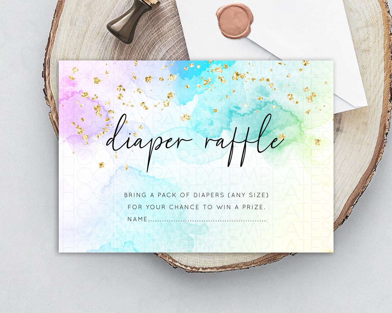 Pastel Diaper Raffle Pastel Watercolor Diaper Raffle Insert - Etsy