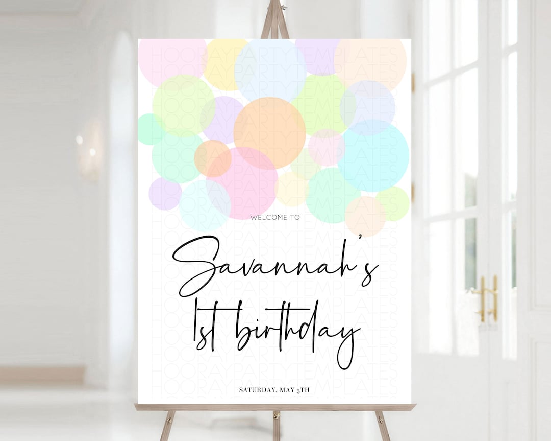 Pastel Welcome Sign Pastel Confetti Welcome Board Pastel - Etsy