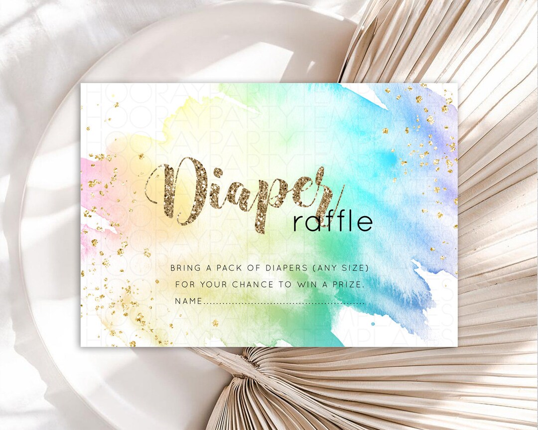 Pastel Diaper Raffle Pastel Watercolor Diaper Raffle Insert - Etsy