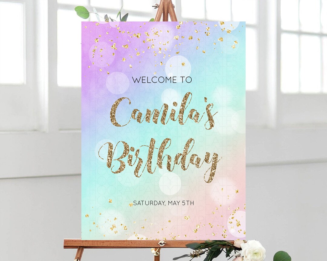 Pastel Welcome Sign Pastel Watercolor Welcome Board Splash - Etsy
