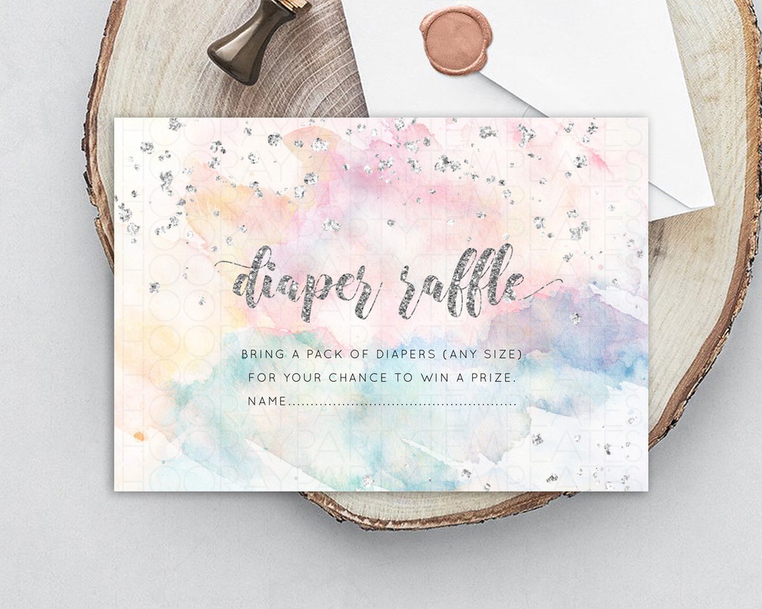 Pastel Diaper Raffle Pastel Watercolor Diaper Raffle Insert - Etsy