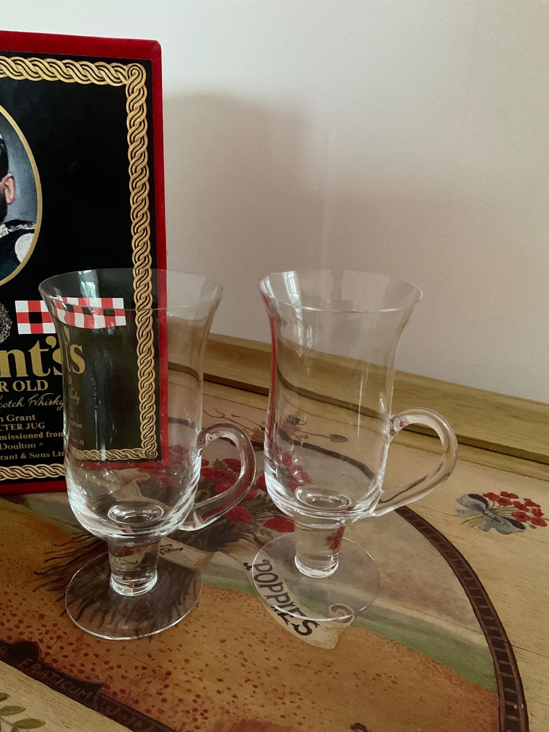 4 Dartington Crystal Irish Coffee Glasses: Frank Thrower Vintage Lead ...