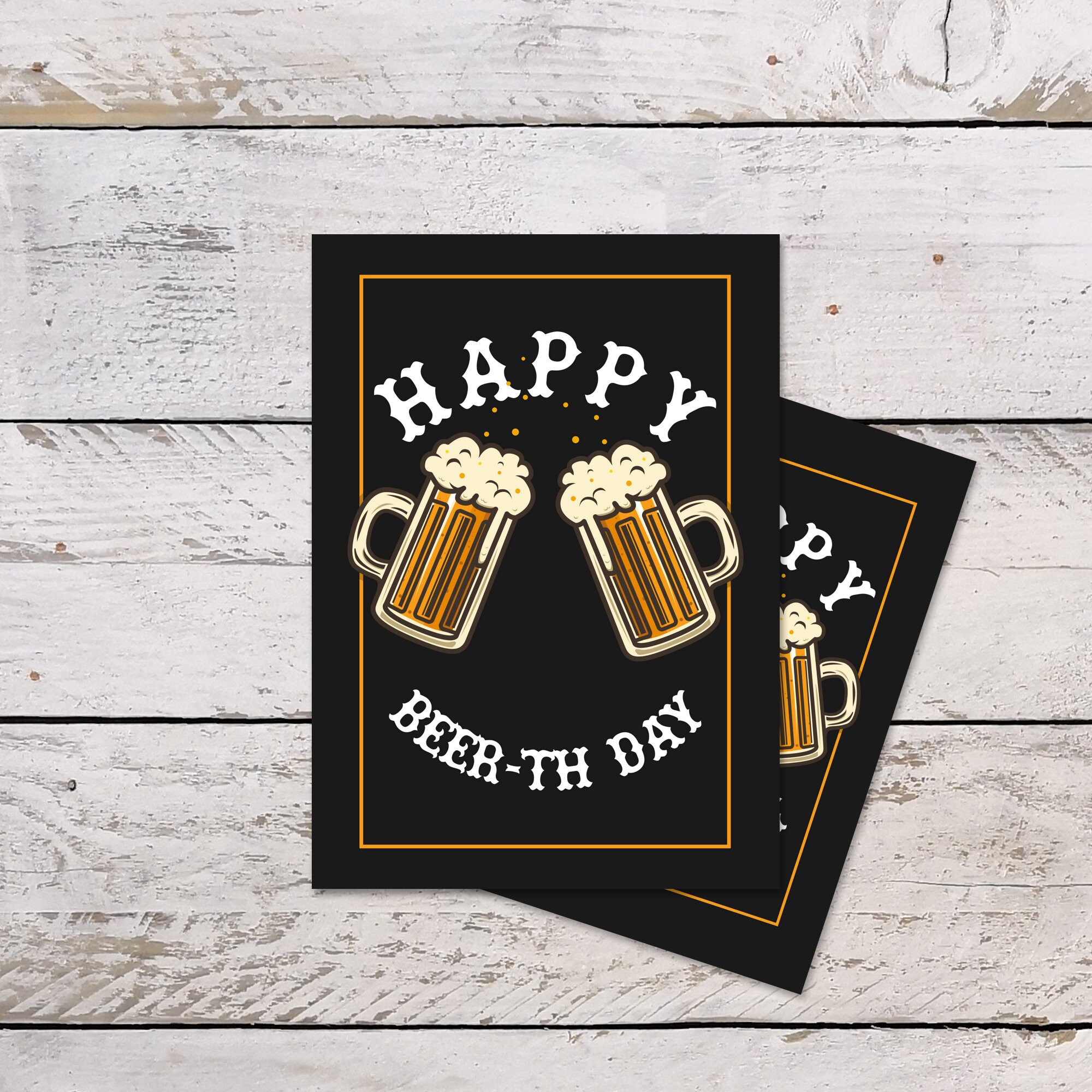 Printable Funny Beer Lover Theme Birthday Card for Him Happy Birthday ...