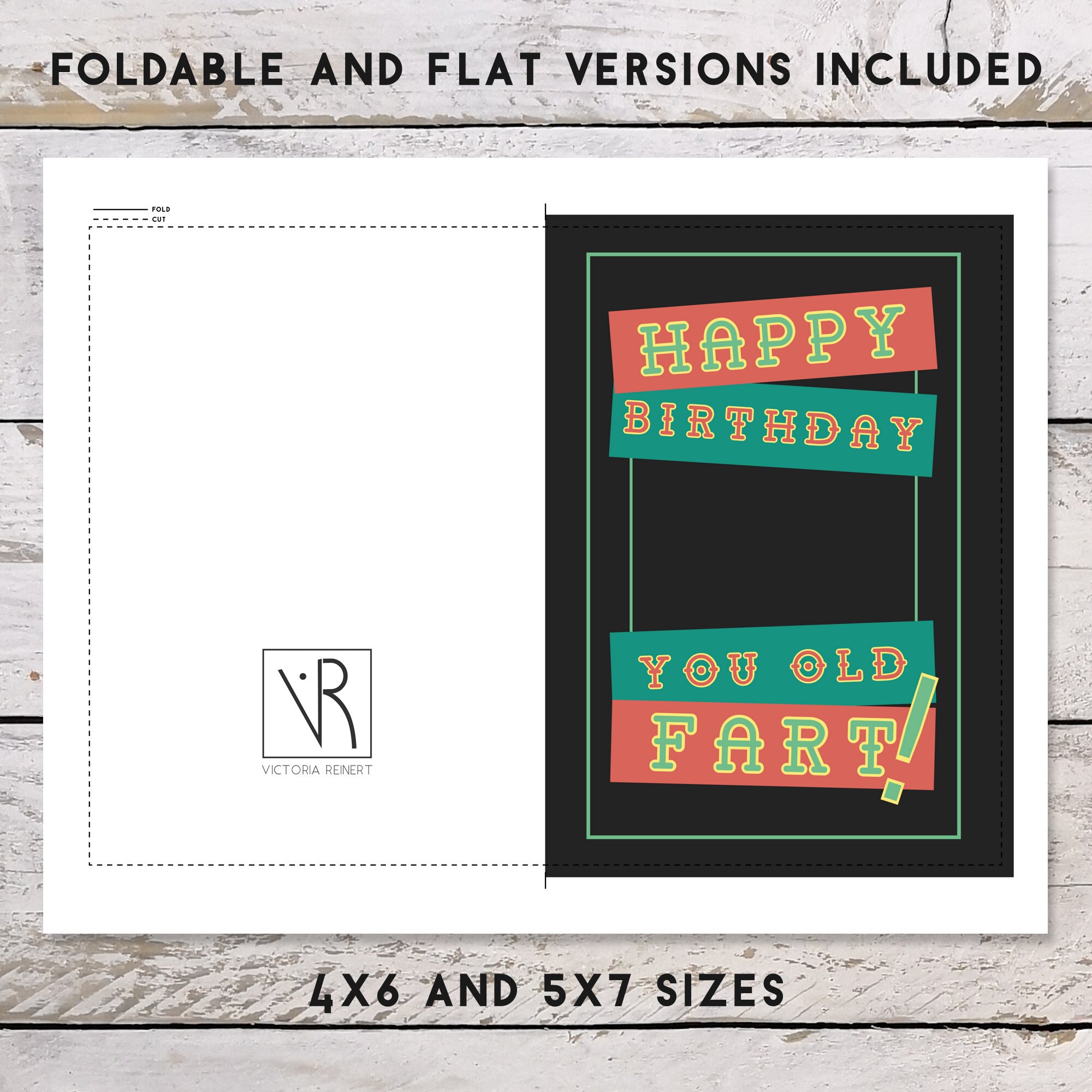 Printable Funny Gag Birthday Card for Him - Happy Birthday You Old Fart ...