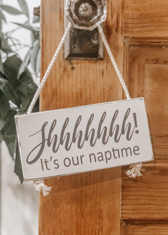 Shhh Baby Sleeping Sign Nap Time Sign Sign for Nursery - Etsy