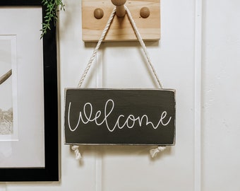 Hanging Welcome Wood Sign - Etsy