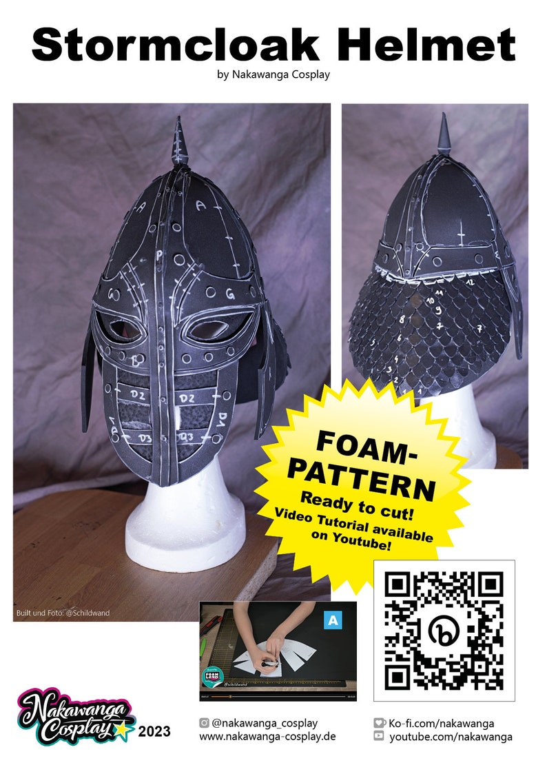 Skyrim Helmet Eva-foam Pattern (PDF) / Stormcloak / City Guard - Etsy