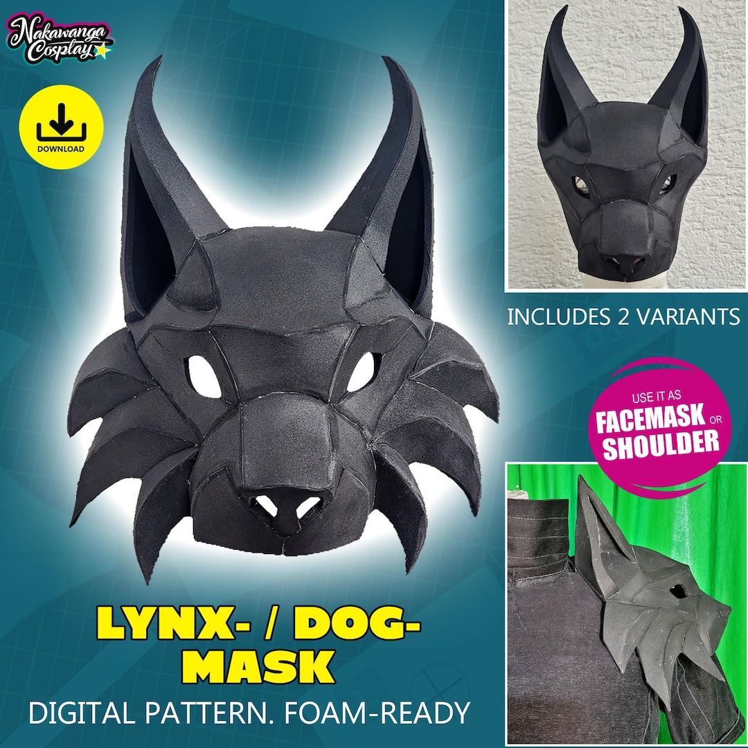 Lynx Mask / Dog Mask - Digital Pattern for EVA Foam - Etsy