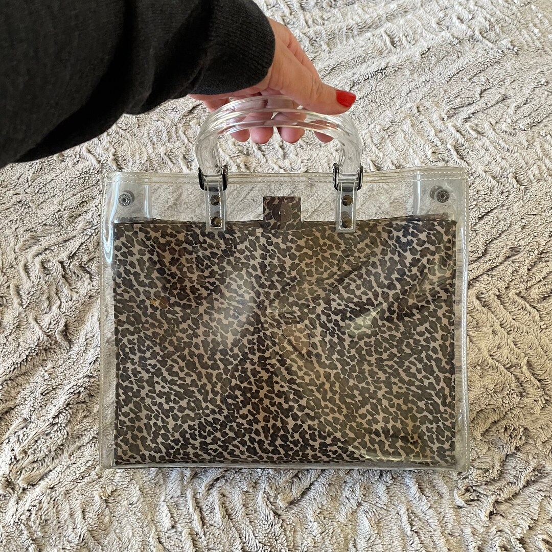 Gorgeous Vintage Clear Plastic & Leopard Print Handbag - Etsy