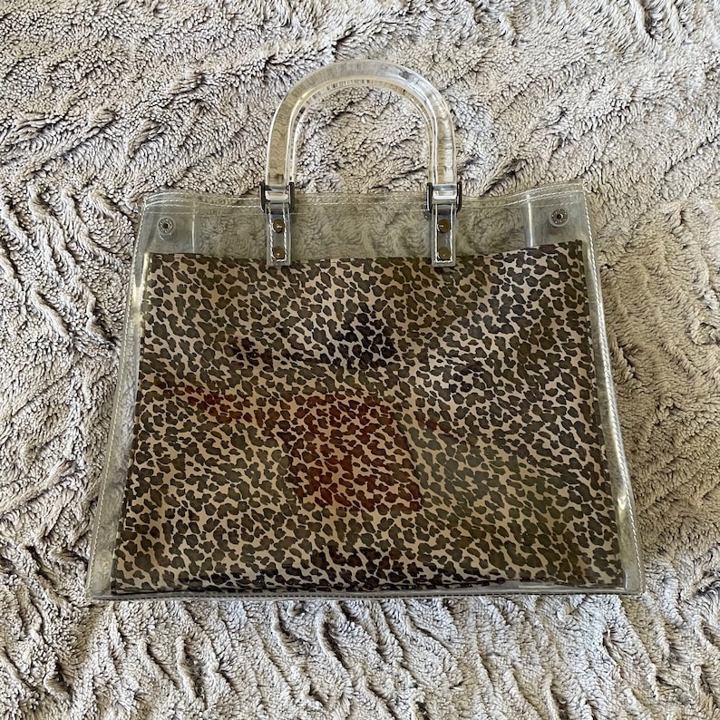Gorgeous Vintage Clear Plastic & Leopard Print Handbag - Etsy