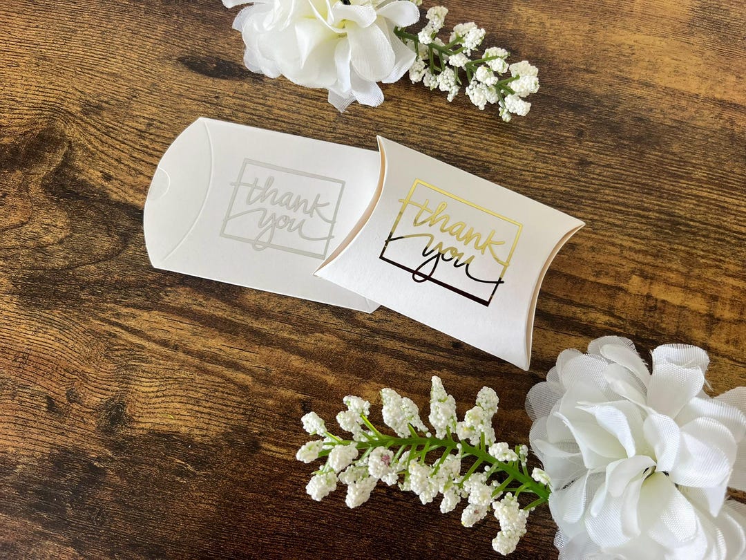Thank You Pillow Boxes, Mini Gift Box, Party Favour Boxes, Elegant ...