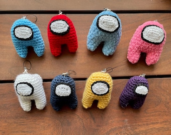 Among Us Keychains 12 Colors 3 Styles Crewmate/ghost/knife/imposter 3D ...