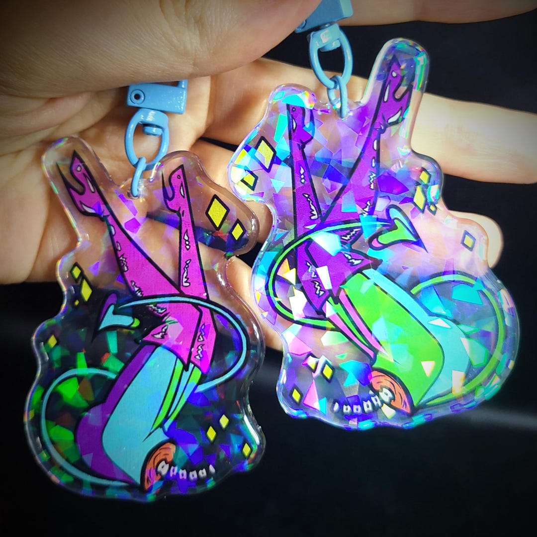 Great Pair of Legs 3" Crystal Acrylic Holo Double-sided Bag Charm ...