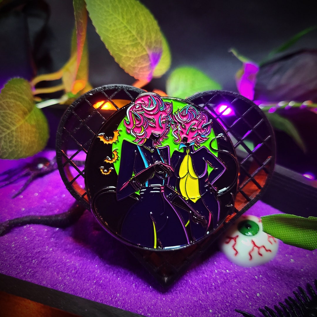 Limited Edition Lady Ghouls 2" Enamel Pin - Blacklight Variant - Etsy