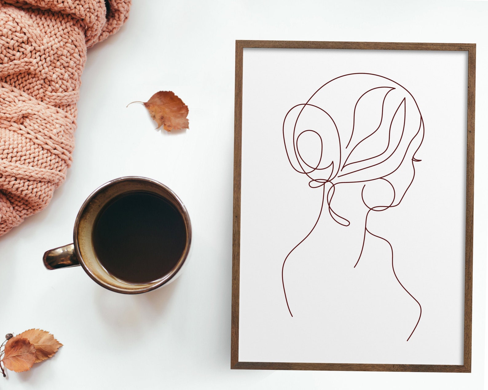 Woman Bust Line Drawing Digital Download Printable Wall Art Classic ...