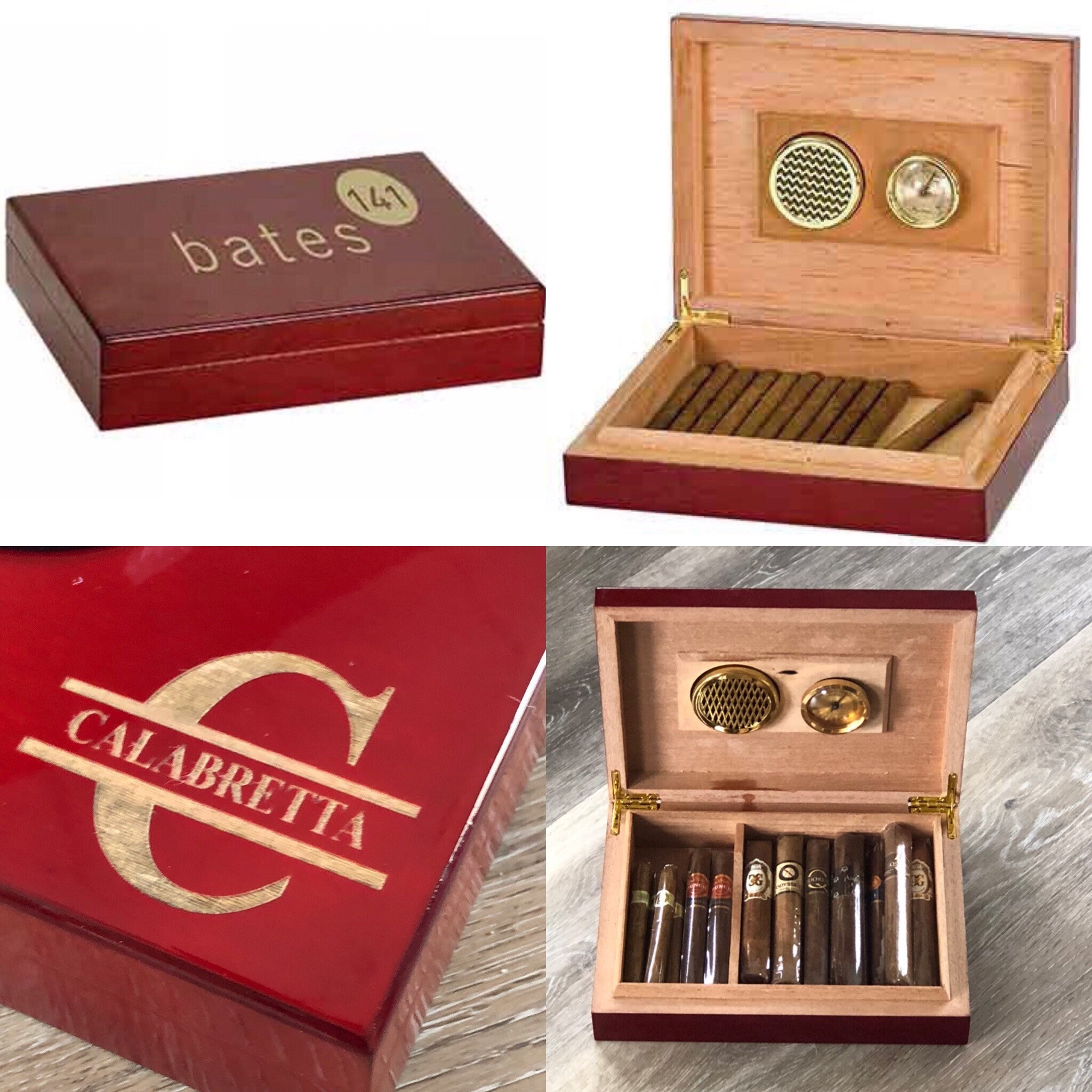 Personalized Humidor Cigar Box Rosewood Piano Finish | Etsy