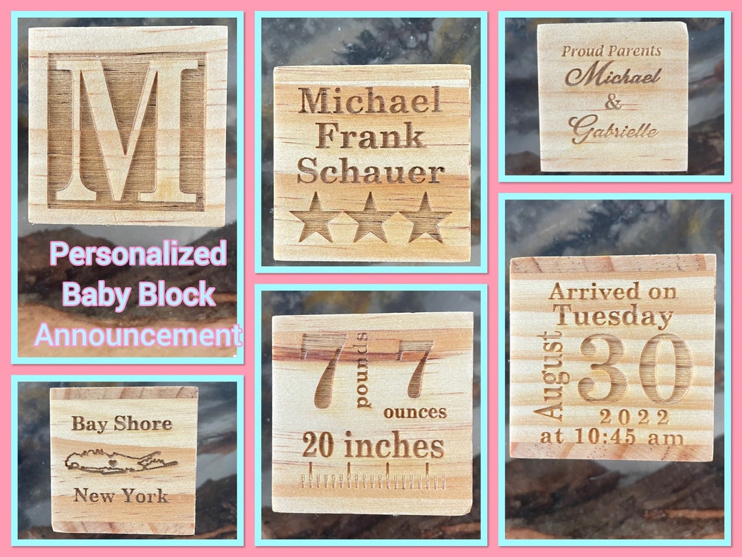 Personalized Baby Block | Baby Birth Announcement Block | Personalized ...