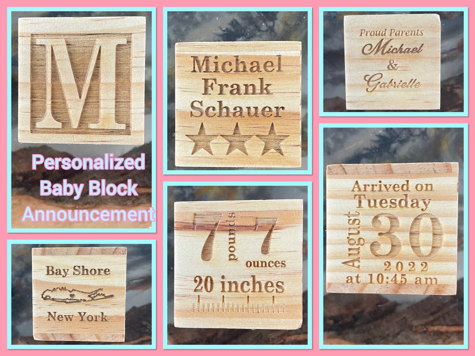 Personalized Baby Block Baby Birth Announcement Block - Etsy