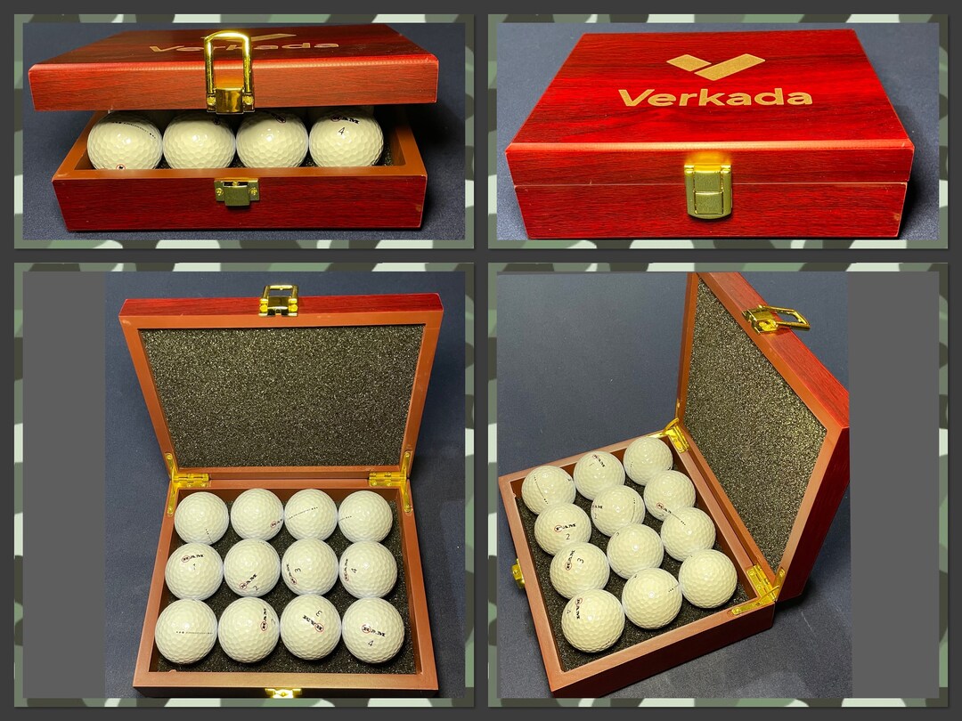 Personalized Rosewood Golf Ball Box, Golfer Gift, Golf Ball Display Box ...