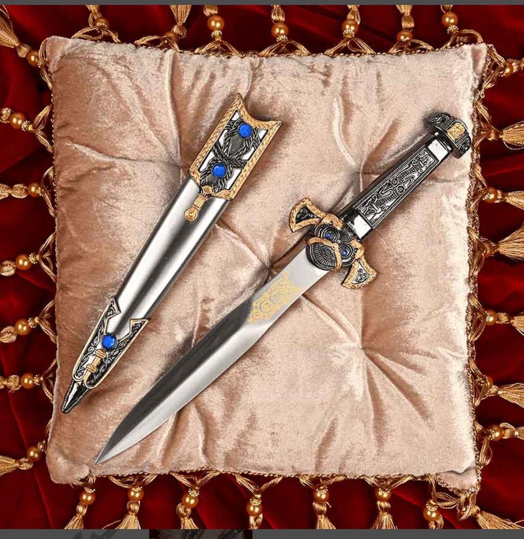 Personalized Jeweled Medieval Dagger | Laser Engraved Blade - Etsy