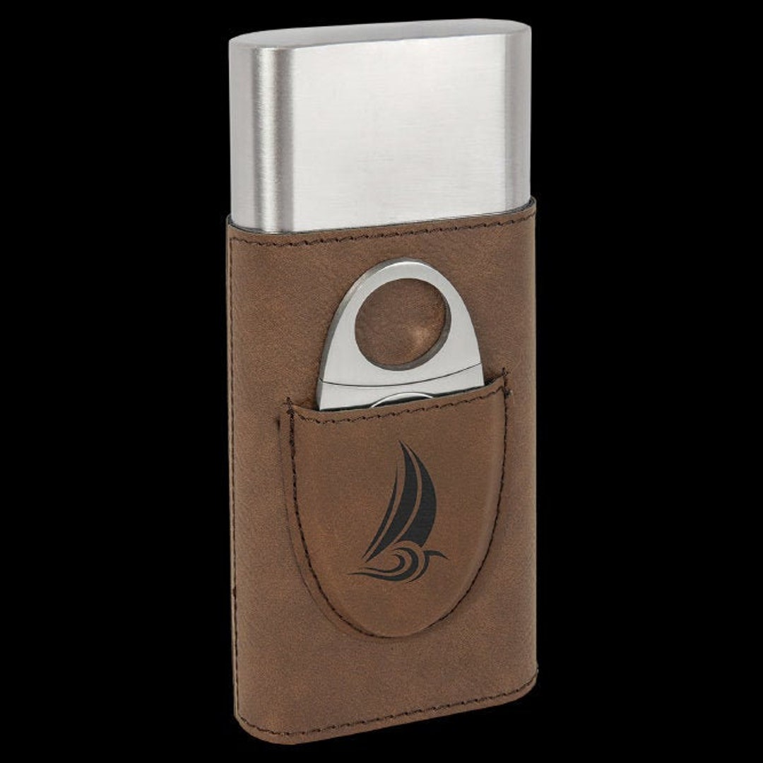 Personalized LEO Leatherette Cigar Case With Cutter, Gift for Police ...