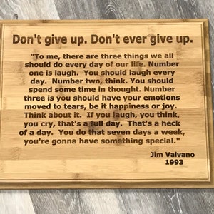 Jimmy V. ESPY Speech Plaque | Life Speech - 1993 | Don’t Give up ...