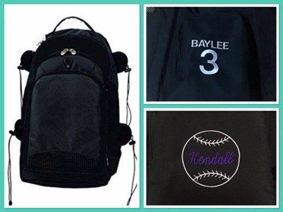 Personalized Baseball or Softball Backpack Dual Bat Holder | Etsy