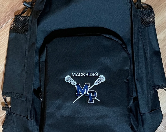 Personalized Lacrosse Backpack, Dual Stick Holder, Lacrosse Gear Bag ...