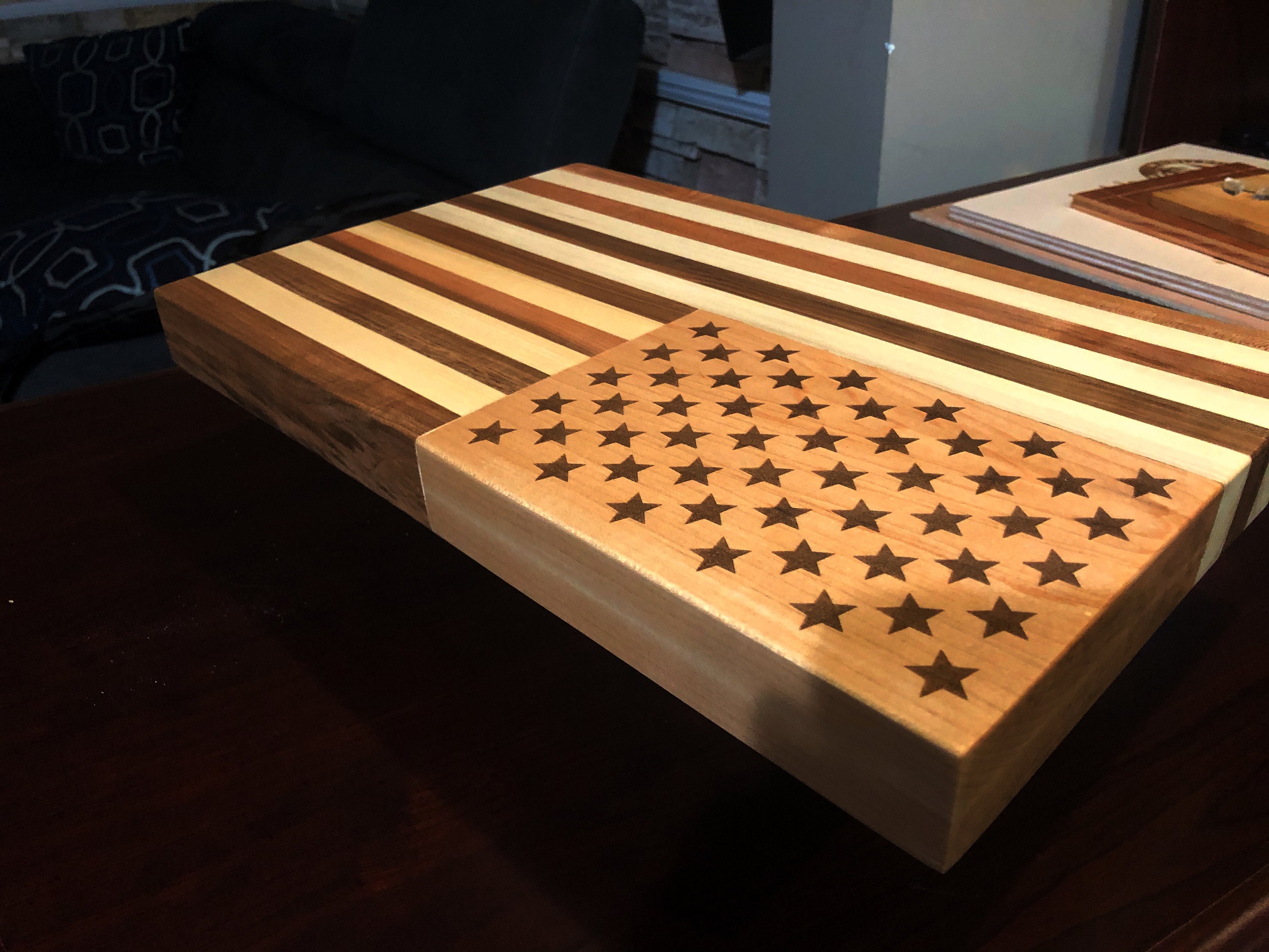 Custom Made American Flag Cutting Board 100% All Natural - Etsy
